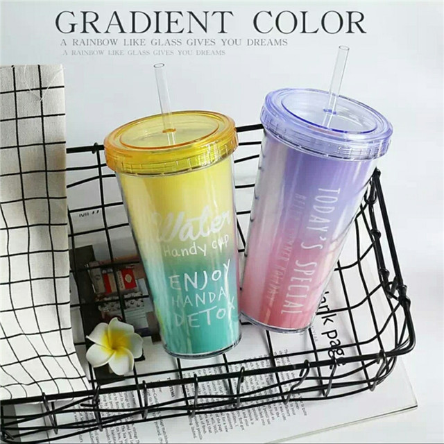 480ml Double Wall Insulated Freeze Cup Plastic Drinking Cups with ...