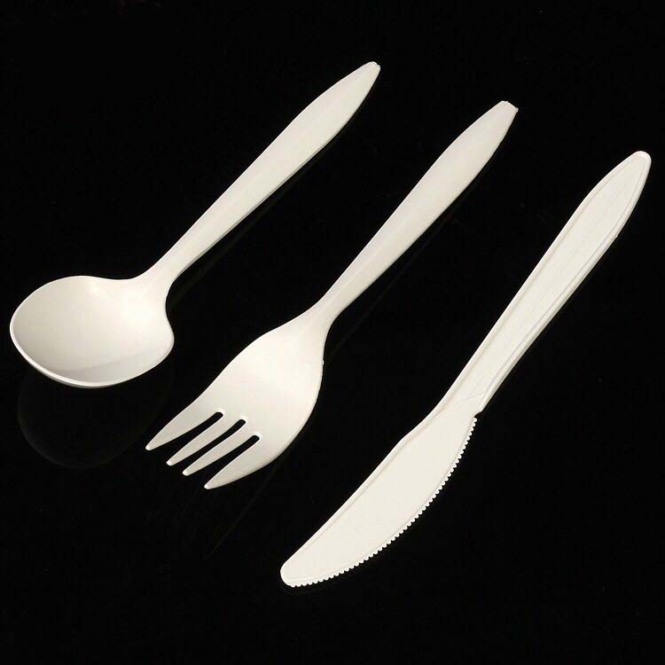 Food Take Away Cutlery 3 Pieces Plastic Cutlery Set with Fork Spoon ...