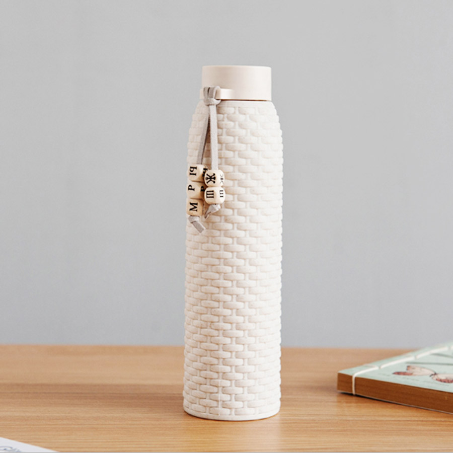 Double wall thick biodegradable glass water bottle with rope - Buy ...