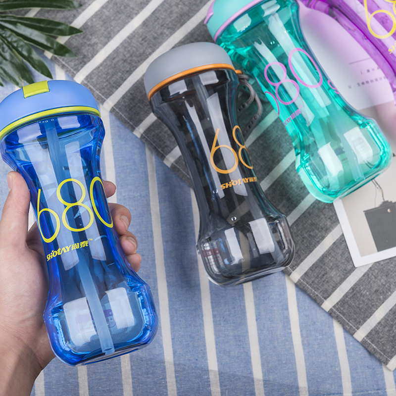 Dumbbell Fitness cup with straw belt rope sports Kettle - Buy Dumbbell ...