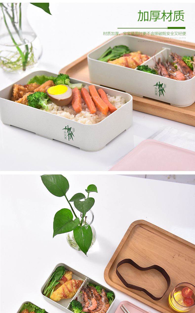 2 Layers Portable Bamboo Tiffin Lunch Box Biodegradable Material - Buy ...